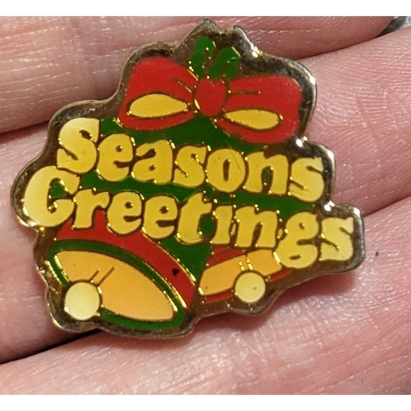 Jewelry | Vintage Seasons Greetings Enamel Pin | Poshmark